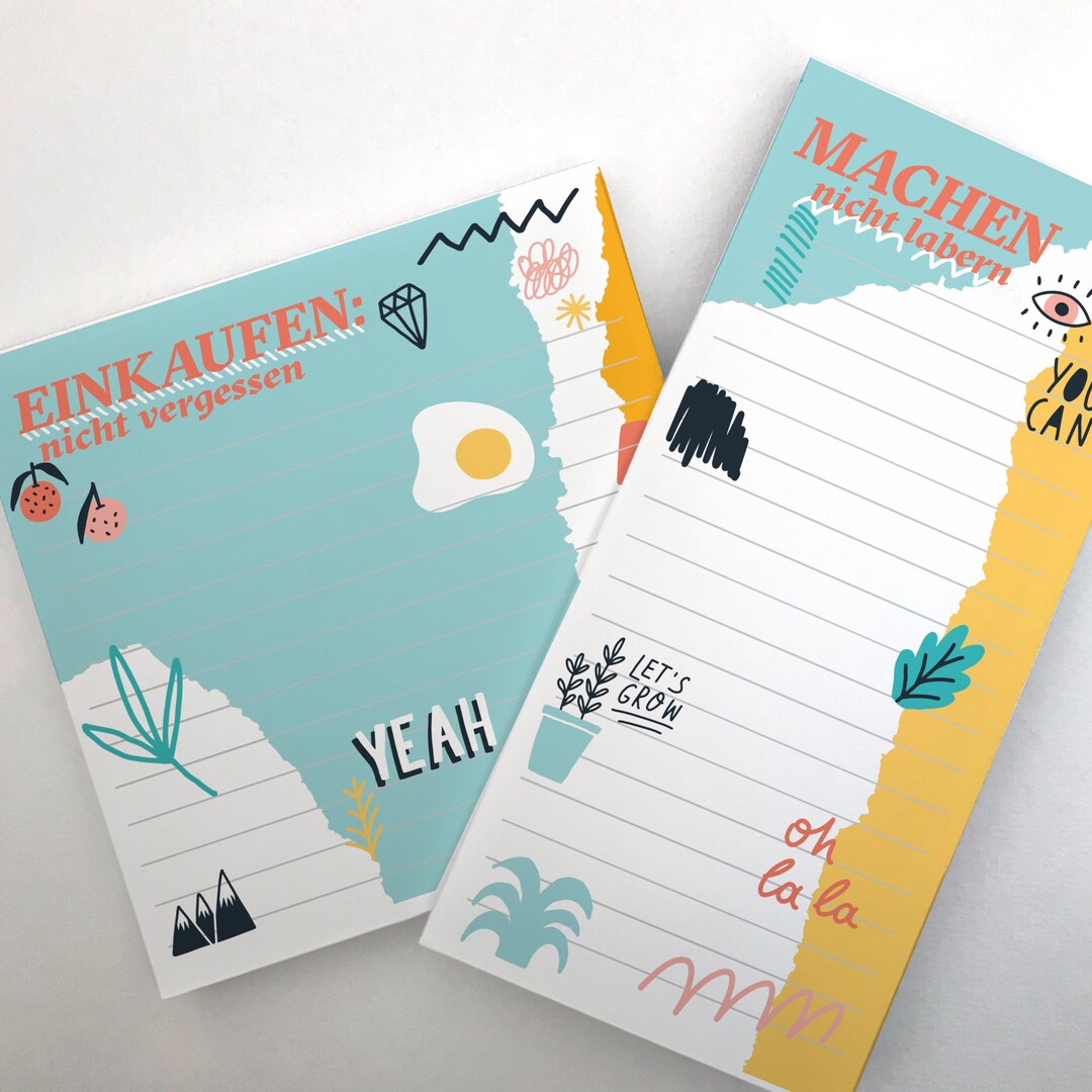To Do List and Shopping List Block Set, 100 Sheets Each, Stylish ...
