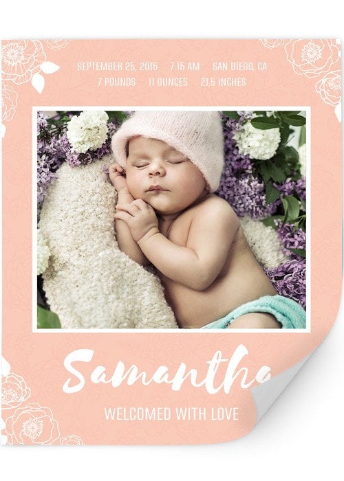 Pink Flowers Baby Poster - Etsy