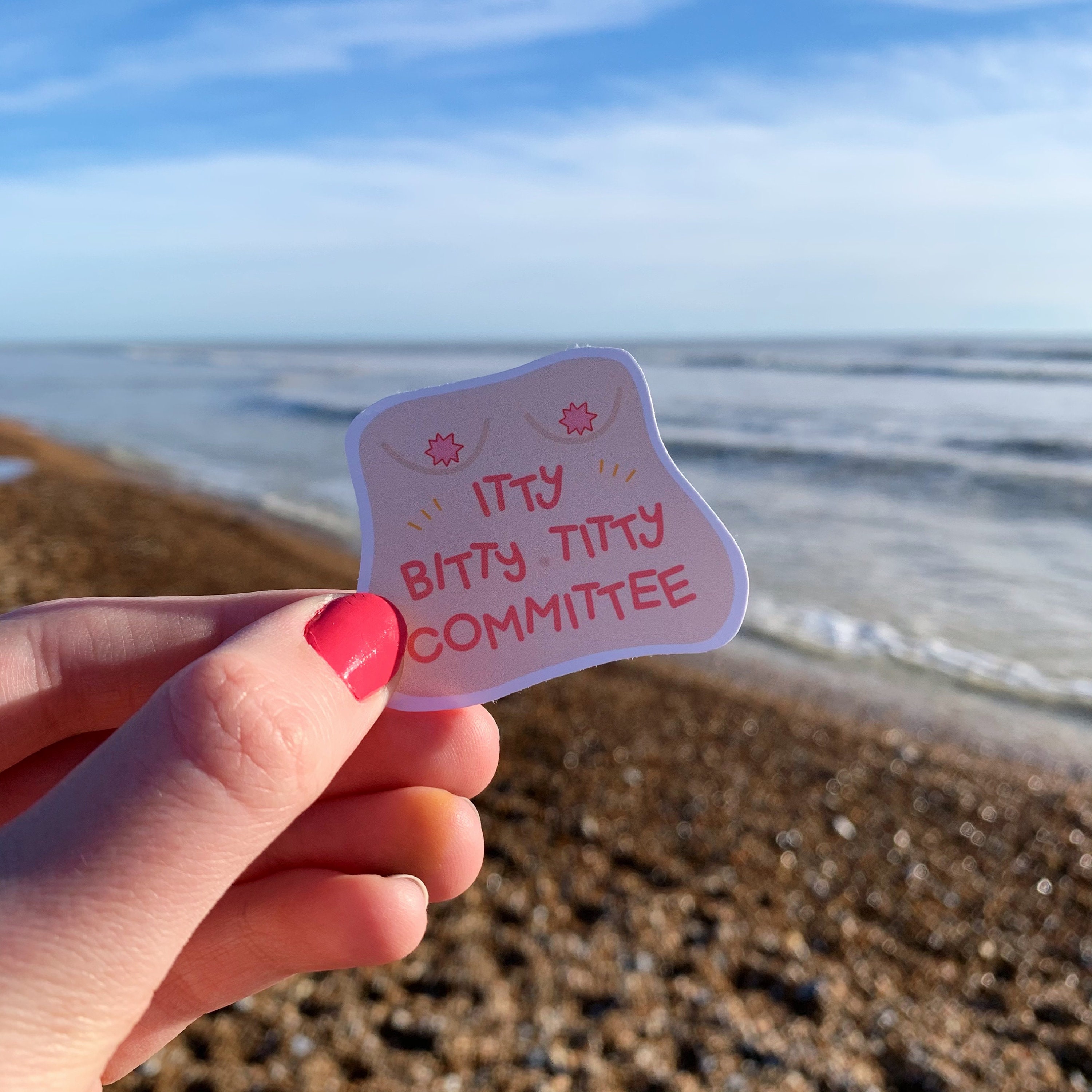 Illustrated 'Itty Bitty Titty Committee' Sticker | Etsy