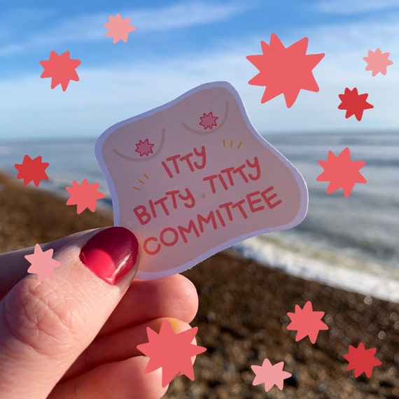Illustrated 'Itty Bitty Titty Committee' Sticker | Etsy