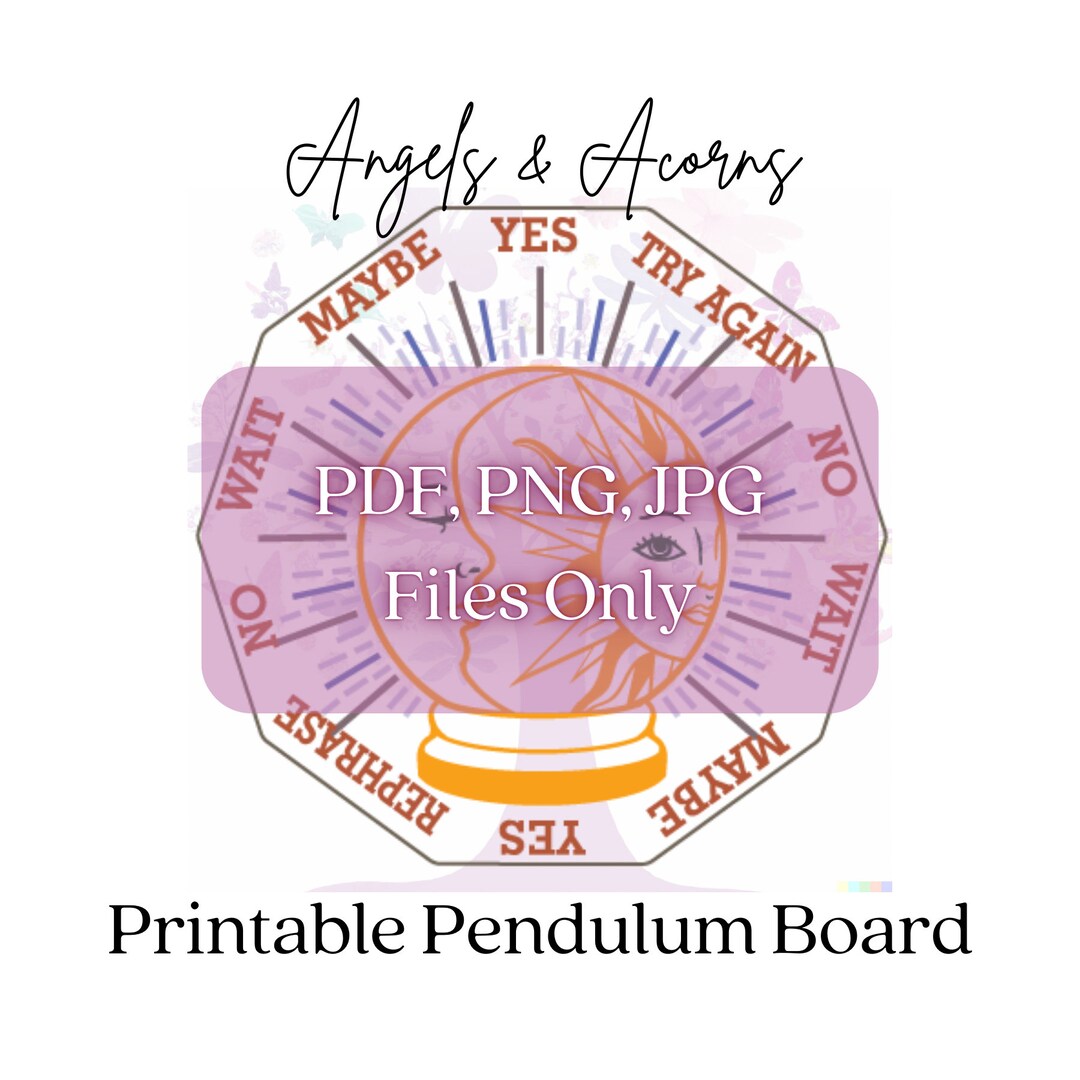 Celestial Crystal Ball Pendulum Board: Printable Dowsing Tool (PDF, PNG ...