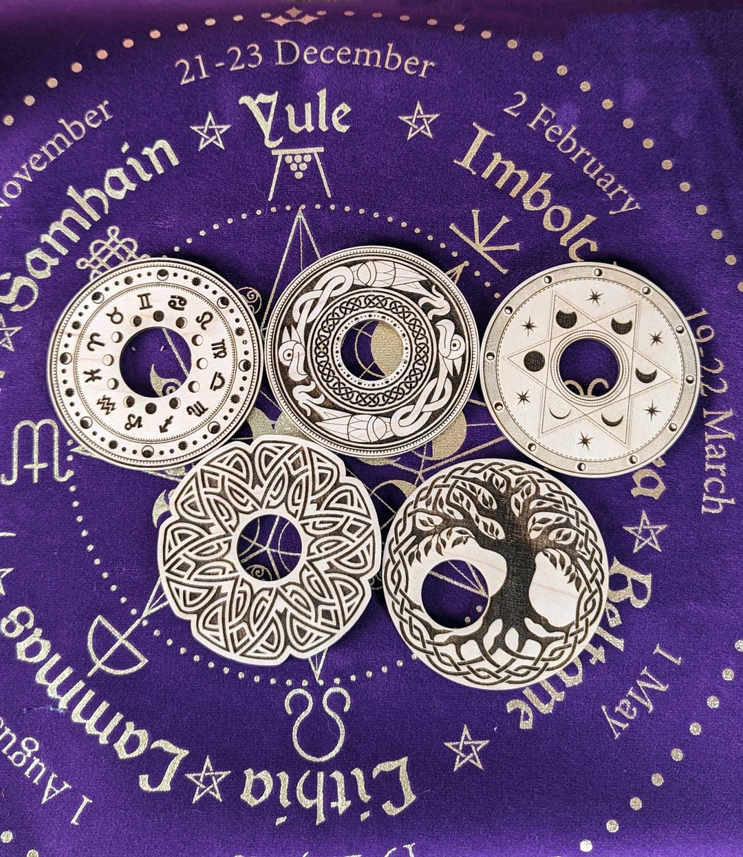 Small Round Wooden Mystical Sphere Holders; Crystal Sphere Stand ...