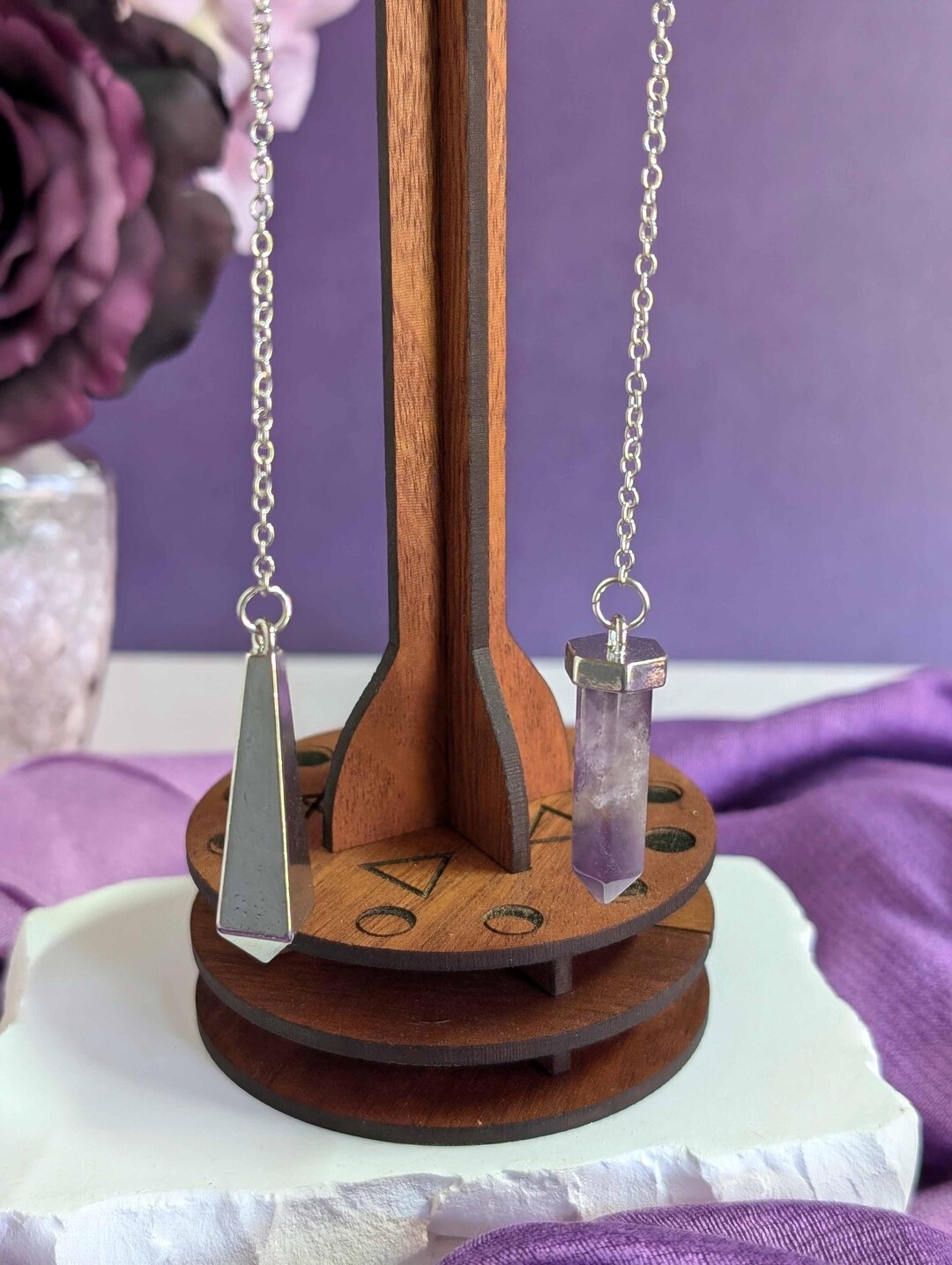 Amethyst Crystal Pendulum: Handmade Dowsing Divination Tool - Etsy