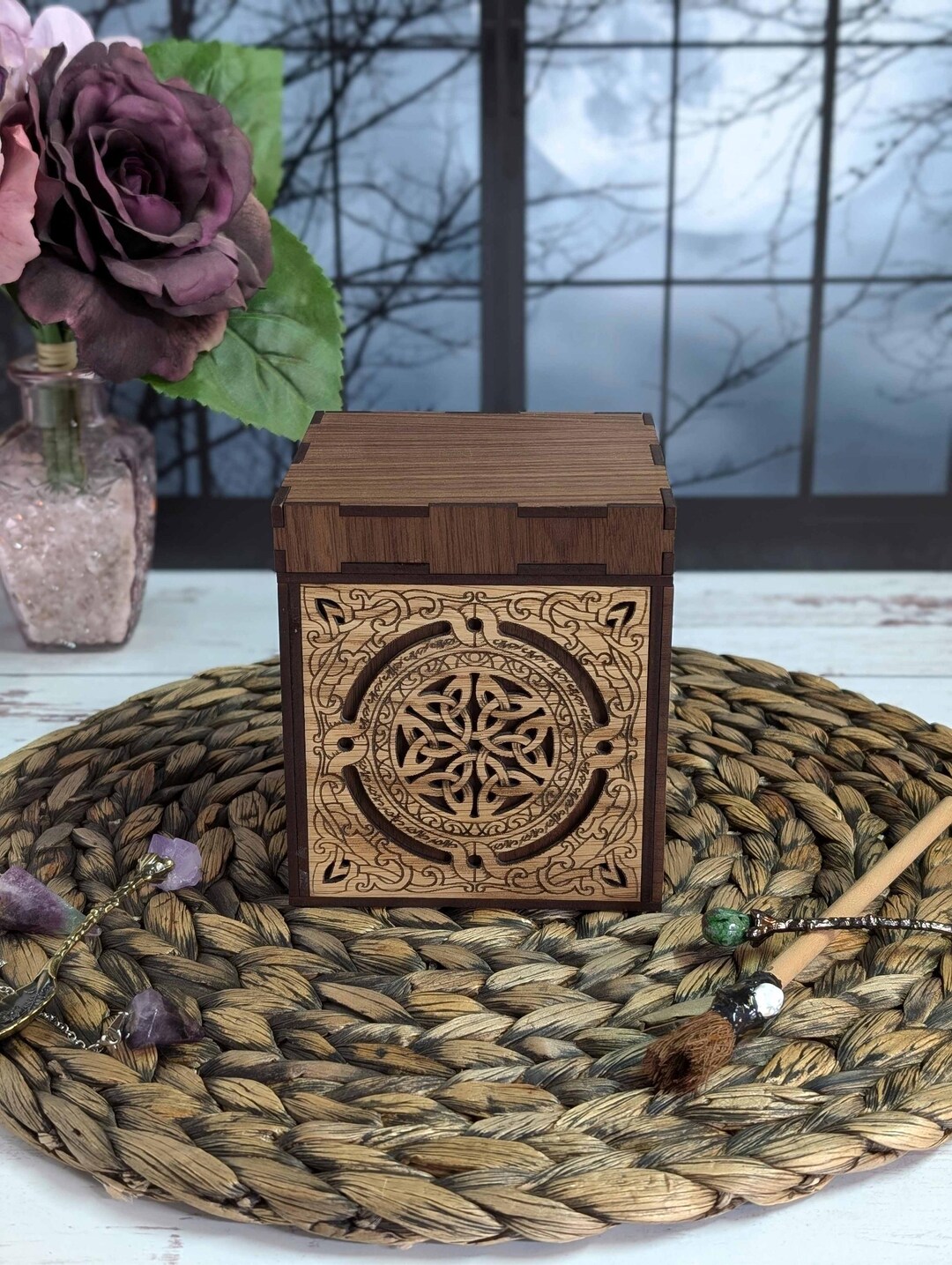 5" Celtic Themed Wooden Keepsake Box; Wooden Storage Box; Gift Box ...