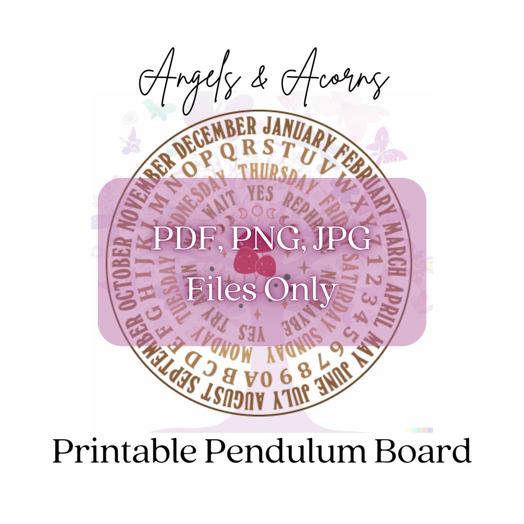 Mushroom Pendulum Board Printable: Dowsing Divination Tool (PDF, PNG ...