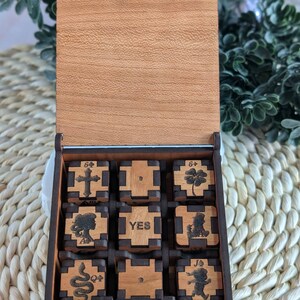 Wooden Lenormand Dice Set With Box; Lenormand Cards; Divination Tools ...