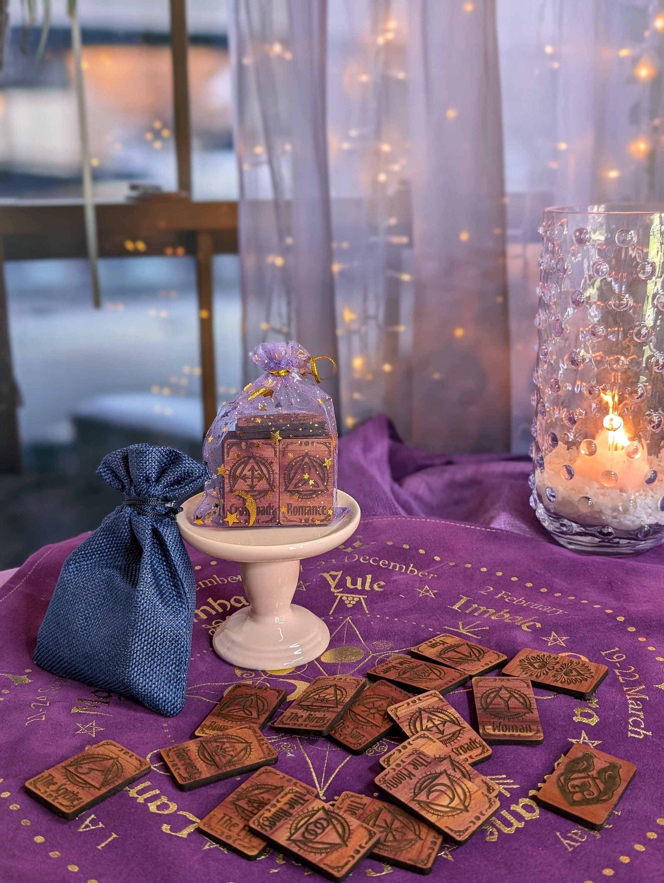 Cedar Witch Rune Set With Storage Bag; Rune Divination; Spiritual Gift ...