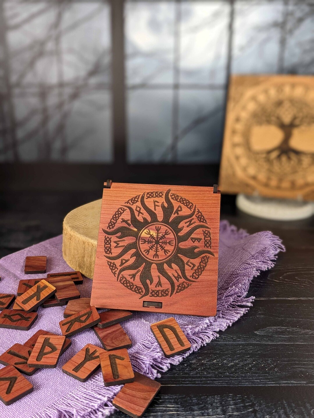 Wooden Elder Futhark Rune Set With Keepsake Storage Box; Rune ...