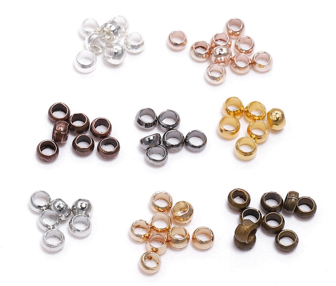 500pcs Position Beads, Metal Spacer Beads, Silver Round Position Beads ...