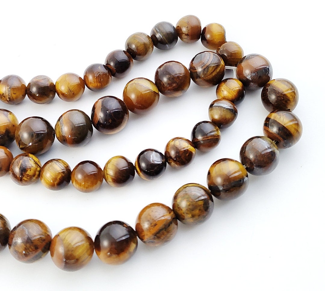 1 Strand Tiger Eye Beads, Natural Round Gemstone Beads, Tiger Eye ...