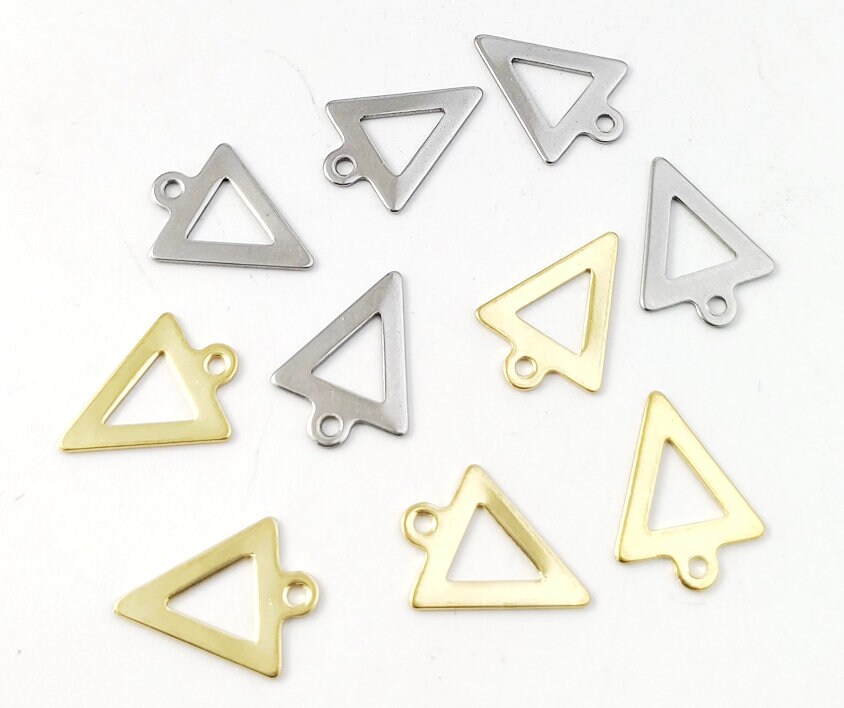 50pcs Stainless Steel Hallow Triangle Charm, Triangle Pendant, Triangle ...