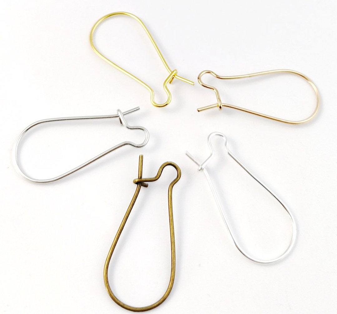 100pcs Kidney Ear Wires, Silver Plated Earring Hooks, French Hooks ...