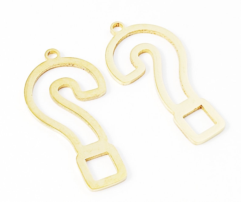 4pcs Stainless Steel Question Mark Charm, Question Mark Pendant, Gold ...