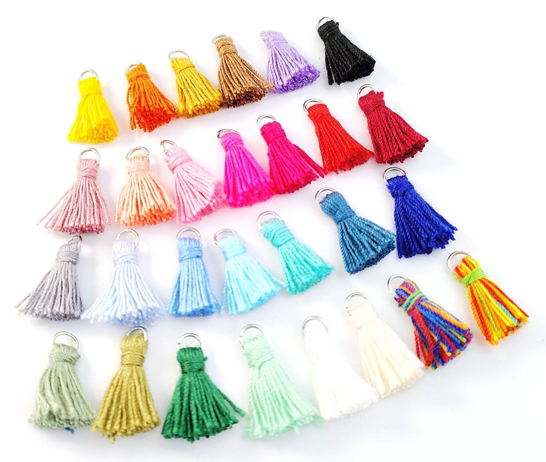 50pcs Mixed Colors Tassel Charms, Polyester Tassel Pendants, Bag Tassel ...