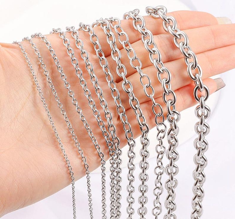 10 Feet Stainless Steel Oval Chain, PVD Gold Plated Link Chains, Open ...