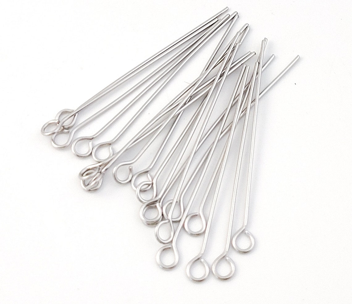 100pcs Stainless Steel Eye Pins, Eye Head Pin, Multiple Size, Steel Eye ...