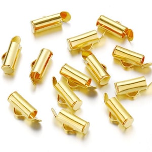 10pcs Stainless Steel Tube Slider End Caps, Slide on End Clasp, Tube ...