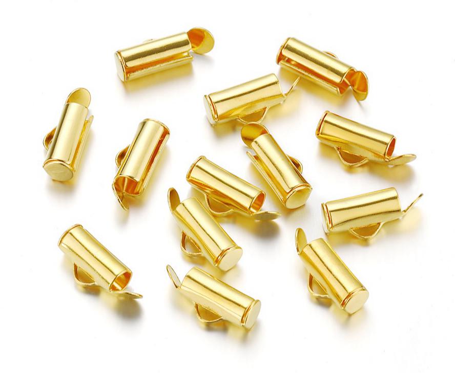10pcs Stainless Steel Tube Slider End Caps, Slide on End Clasp, Tube ...