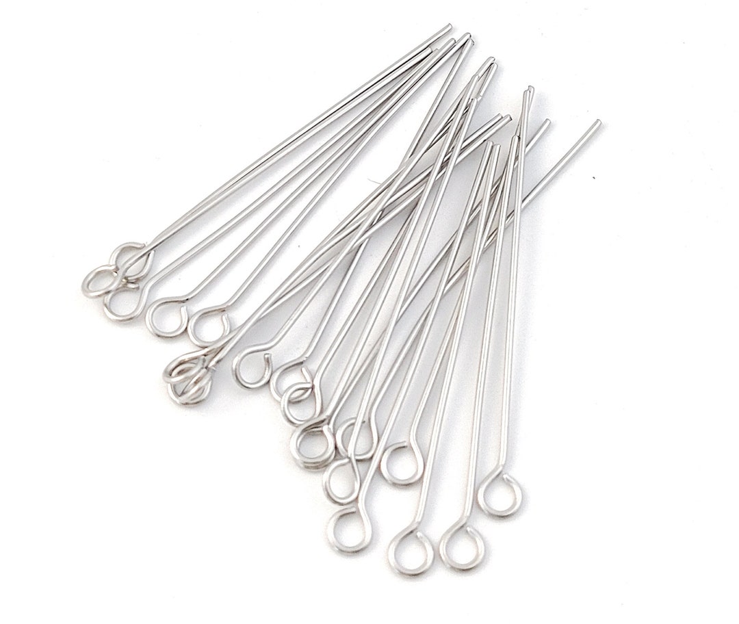 100pcs Stainless Steel Eye Pins, Eye Head Pin, Multiple Size, Steel Eye ...