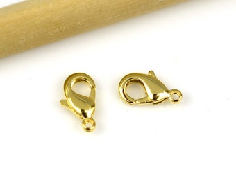 Real Gold Plated Brass Parrot Clasp 18K Gold Plated Brass Lobster Claw ...
