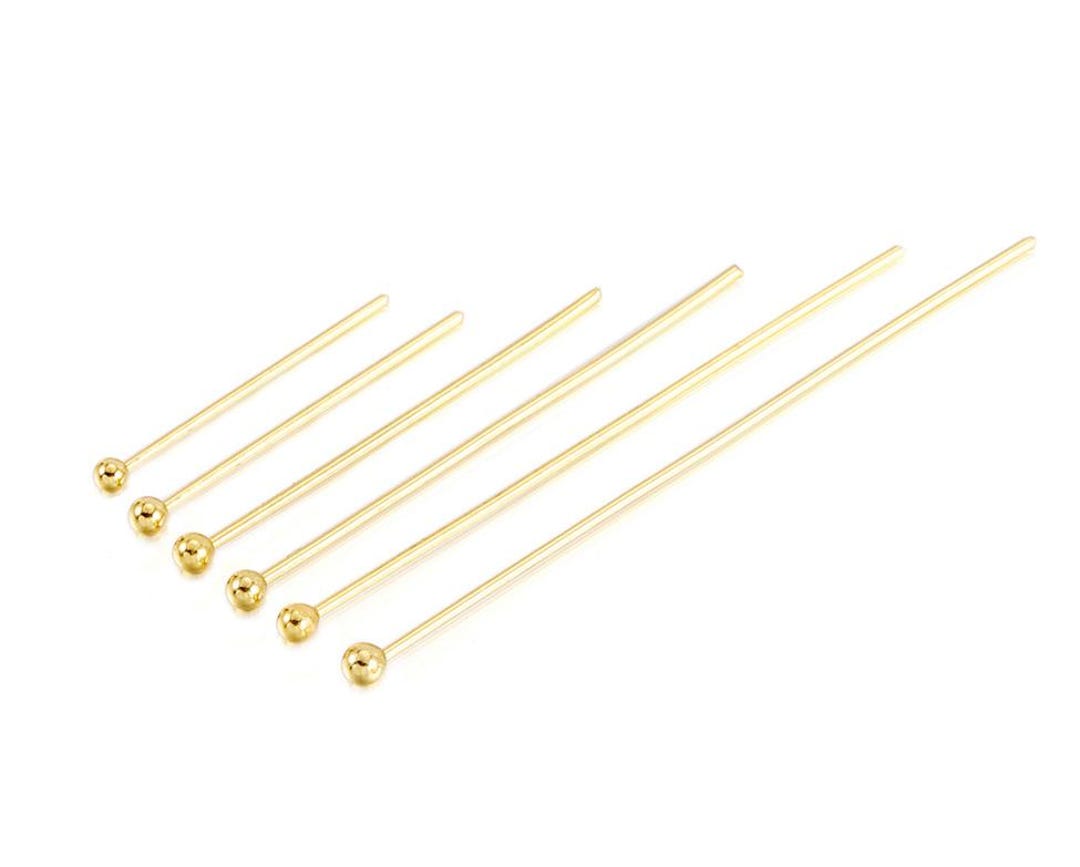 100pcs Stainless Steel Ball Pins, Gold Ball End Head Pin, Multiple Size ...