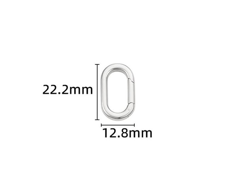 Stainless Steel Carabiner Clasp, Gold Spring Gate Ring Toggle, Oval ...