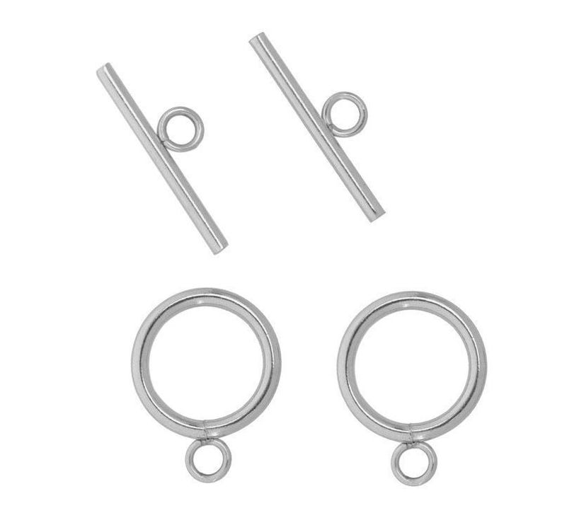 10 Sets Stainless Steel Toggles, 12mm 15mm 18mm Round Toggle Clasp ...