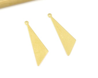Brass Acute Triangle Charms Raw Brass Long Triangle Earring - Etsy