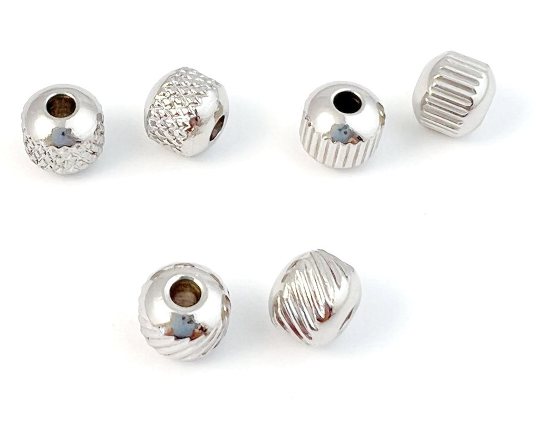 50pcs Stainless Steel Heishi Beads, Round Spacer Beads, Separator Beads ...