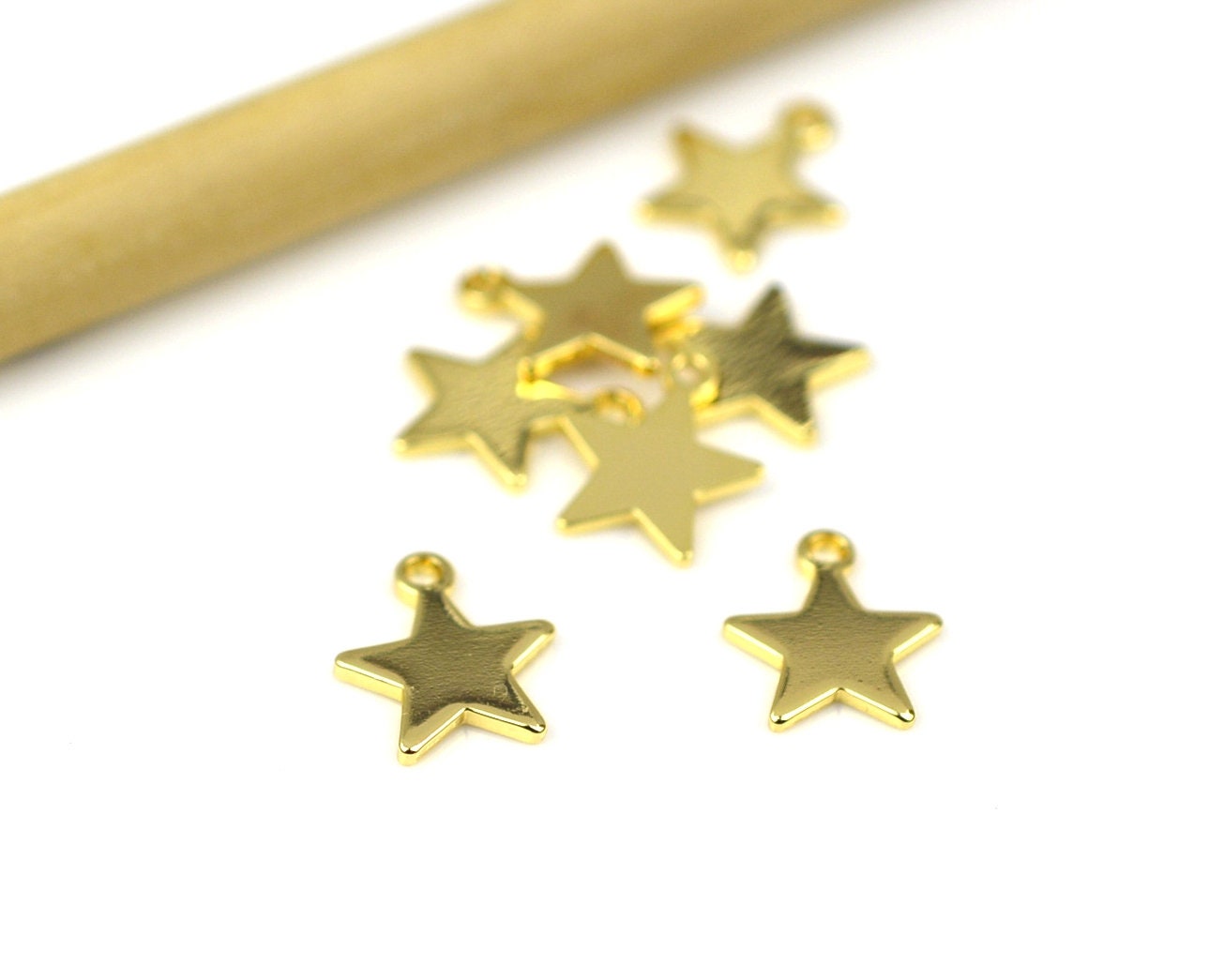 Brass Star Charms 24K Real Gold Plated Brass Star Pendant - Etsy UK
