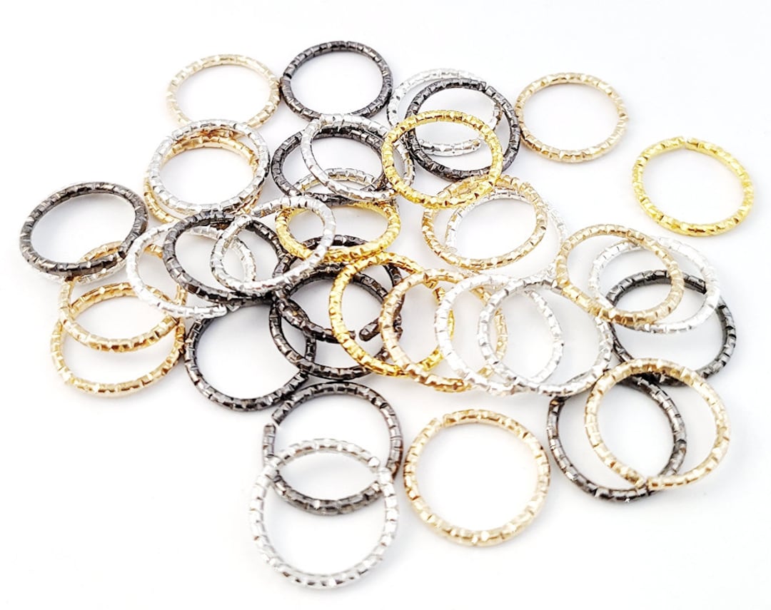 50/100pcs Metal Jump Rings, Twisted Textured Jump Rings, Chopped up ...
