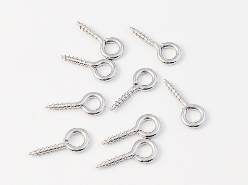 50/100pcs Stainless Steel Eye Pins, Screw Eyepins Hooks, Eyelets Screw ...