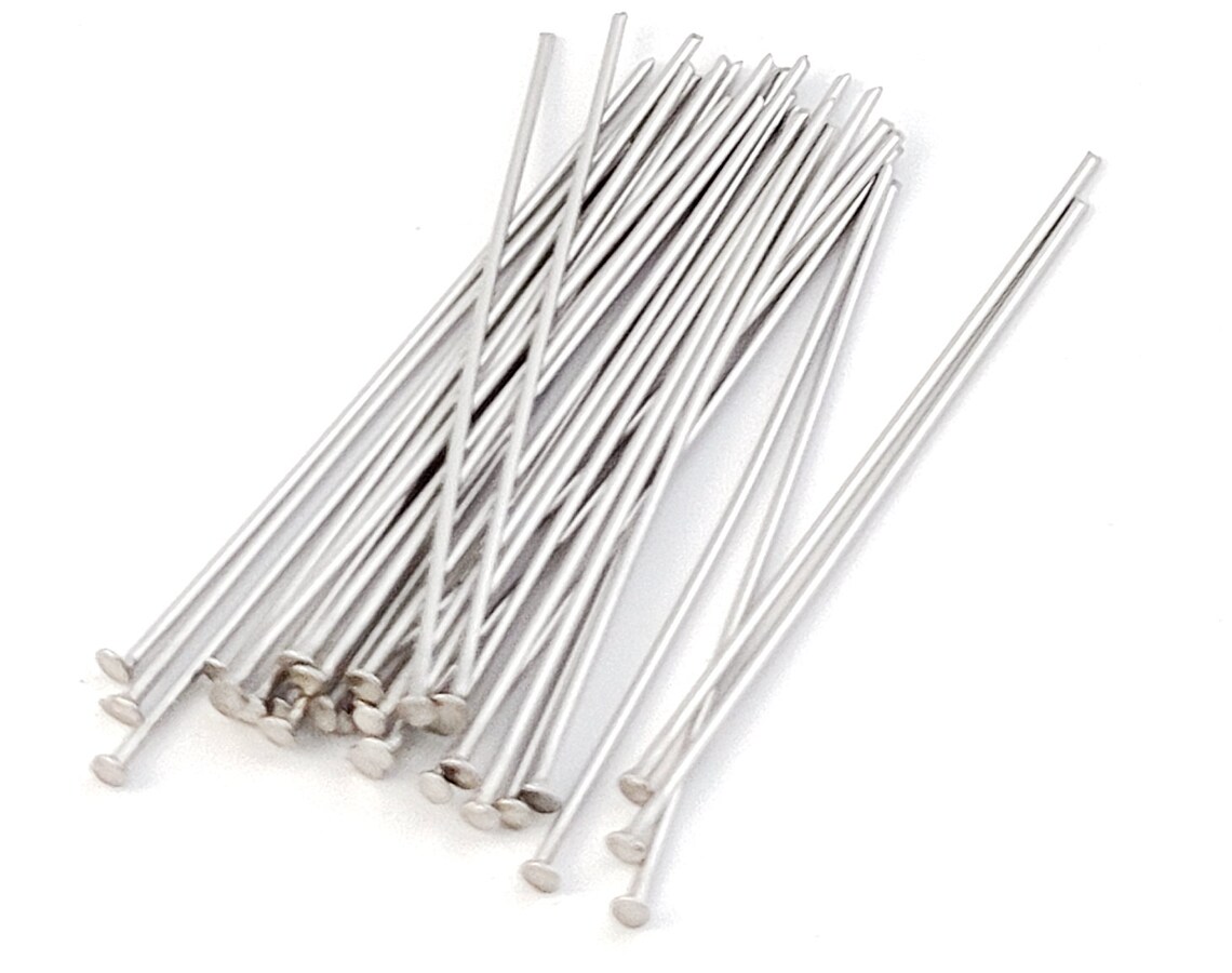 100pcs Stainless Steel Head Pins, Flat Head Pin, Bead Wire Pins, Steel ...