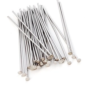 100pcs Stainless Steel Head Pins, Flat Head Pin, Bead Wire Pins, Steel ...