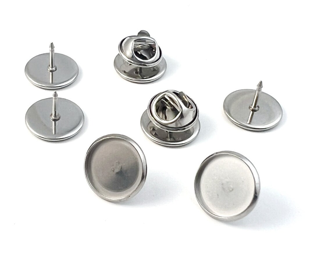 10pcs 6/8/10/12/14/16/18/20/25mm Stainless Steel Brooch Style Cabochon ...