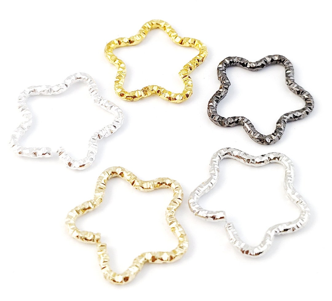 100pcs Star Shape Jump Rings, Twisted Textured Jump Rings, Chopped up ...