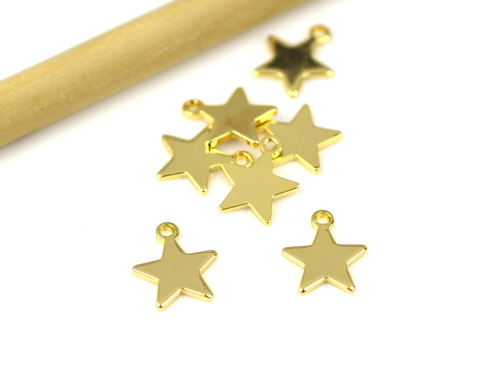 Brass Star Charms 24K Real Gold Plated Brass Star Pendant - Etsy UK