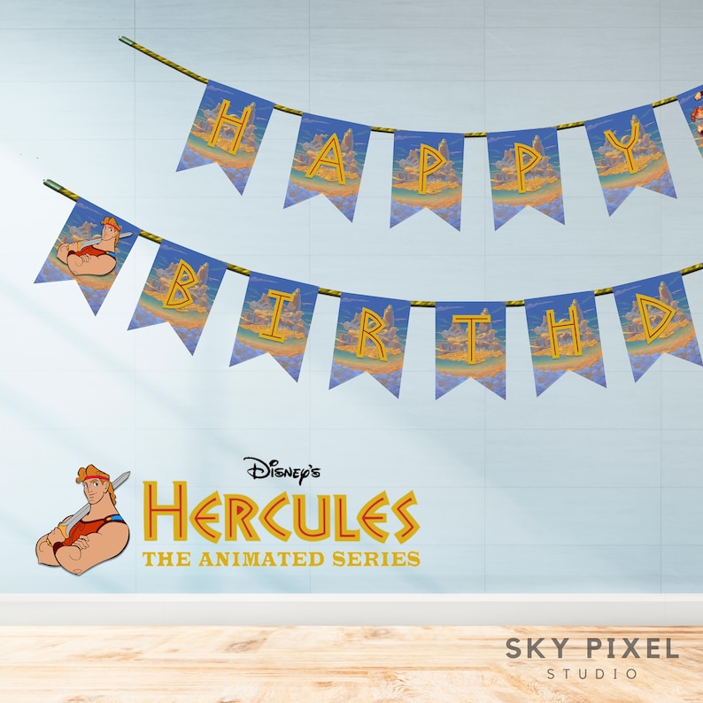 Hercules Birthday Banner - Ready-to-print Disney Party Deco - Etsy