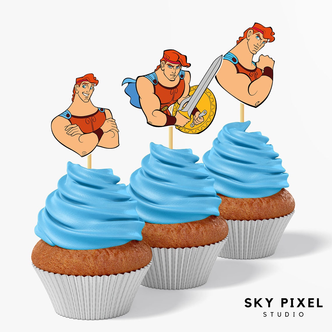 Disney Hercules Birthday Toppers – Printable PDF for Cakes & Cupcakes ...