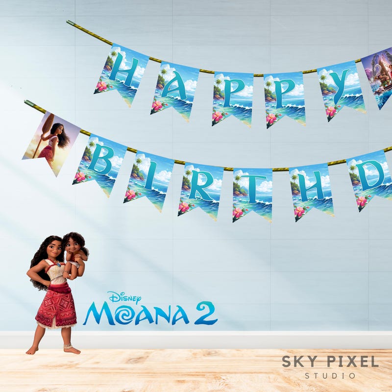 Moana Birthday Banner - Etsy