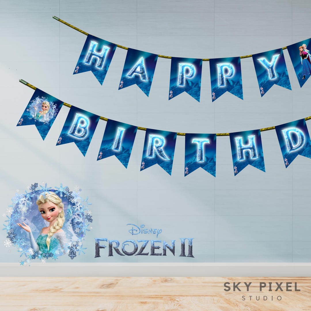 Frozen 2 Birthday Banner | Printable Party Decorations With Alphabet ...