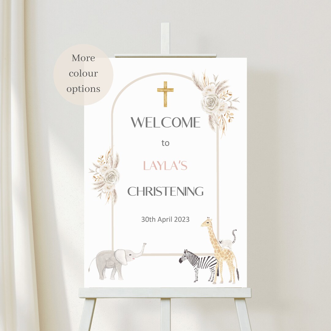 Christening Welcome Sign, Christening Sign, Personalised Christening ...