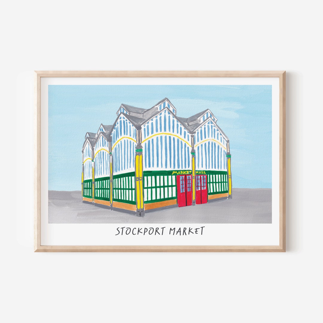 Stockport Market Print, Stockport Art Print, Stockport Painting ...