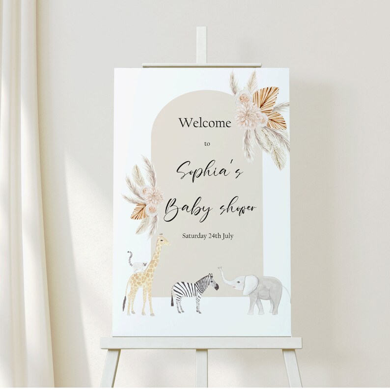 Boho Baby Shower Welcome Sign Baby Shower Sign Printed Sign | Etsy