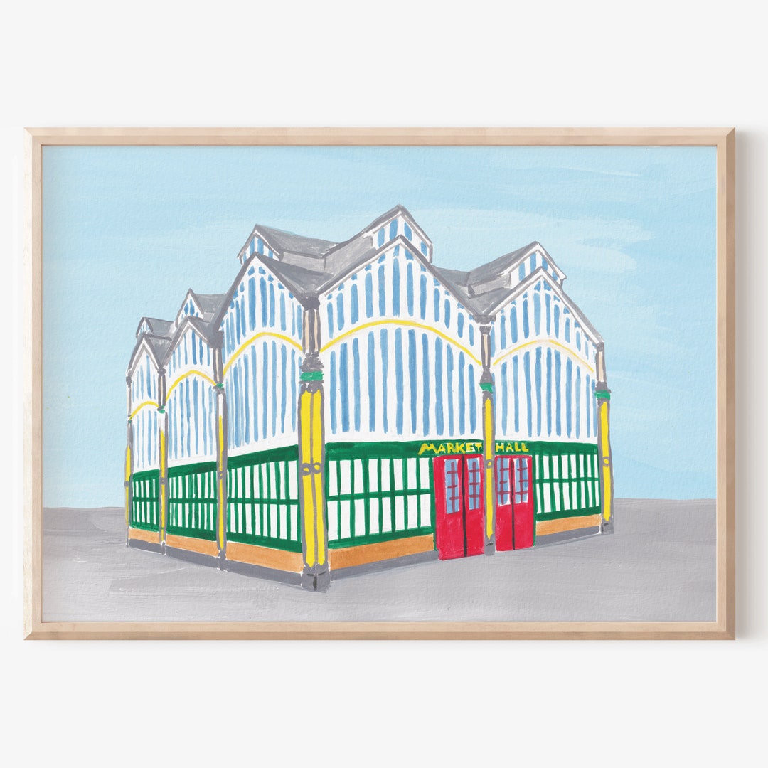 Stockport Market Print, Stockport Art Print, Stockport Painting ...