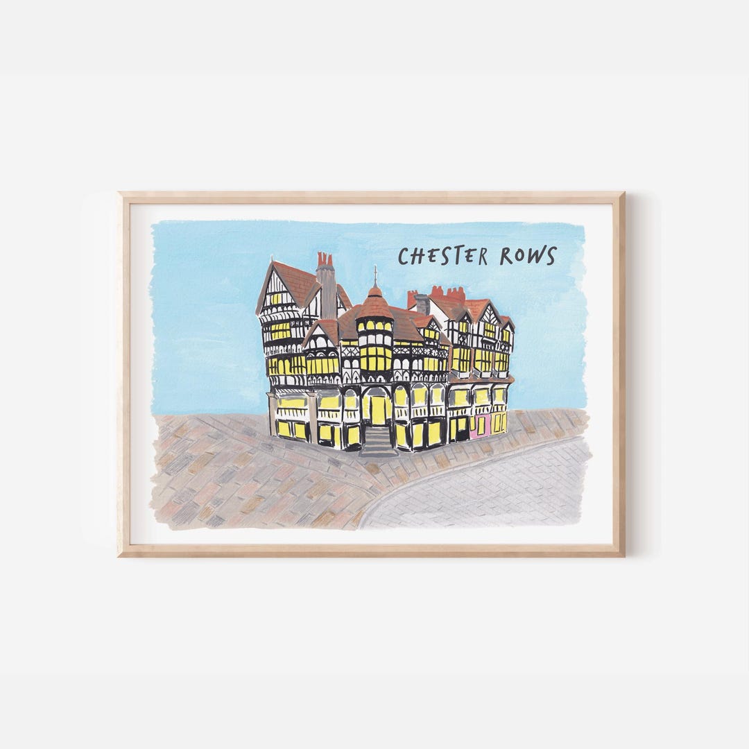 Chester Art Print, Chester Rows Painting, Chester Painting, Cheshire ...