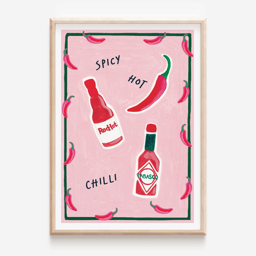 Chilli Art Print: Hot Sauces & Peppers Kitchen Painting - Etsy