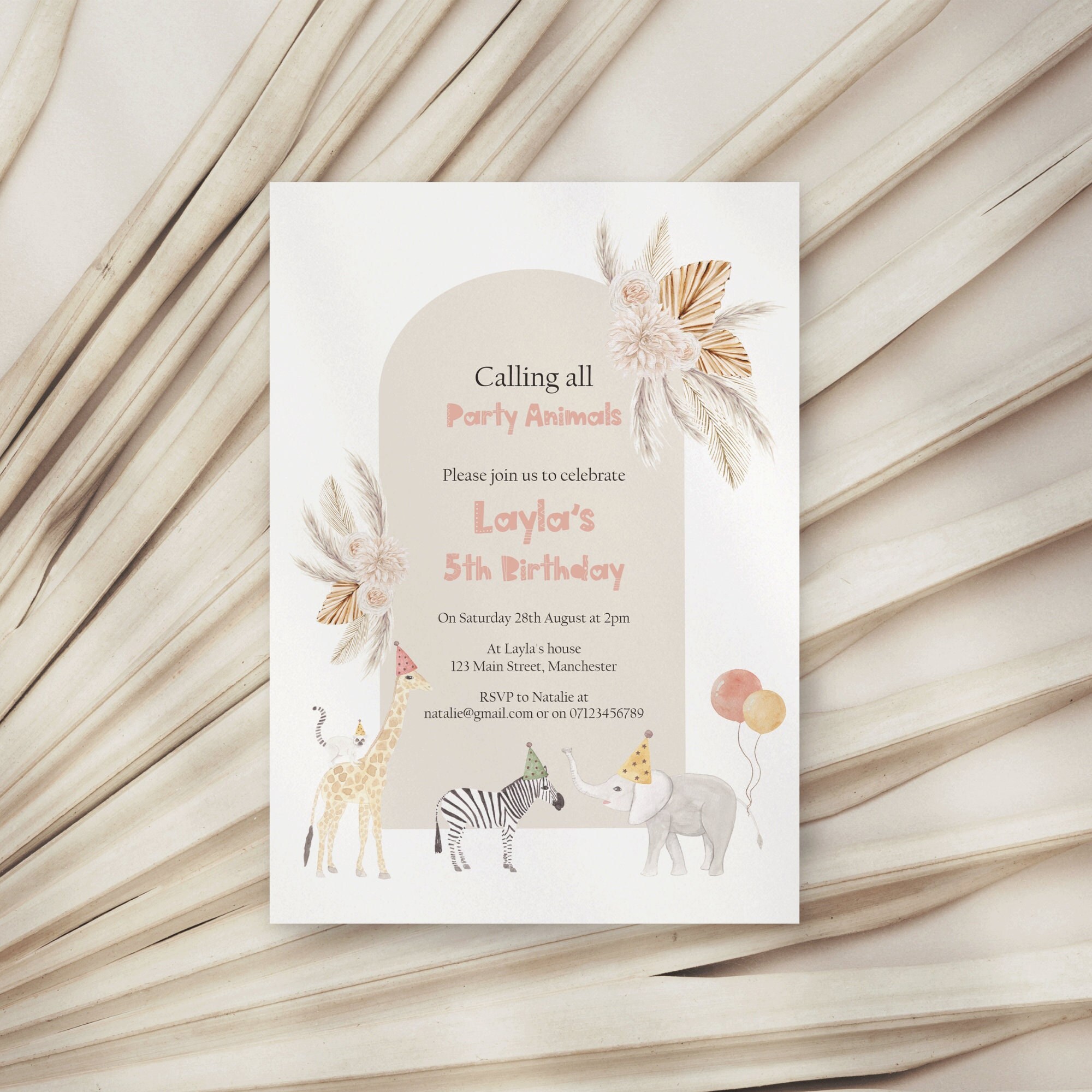 Party Animal Invitations Birthday Party Invitations Animal | Etsy