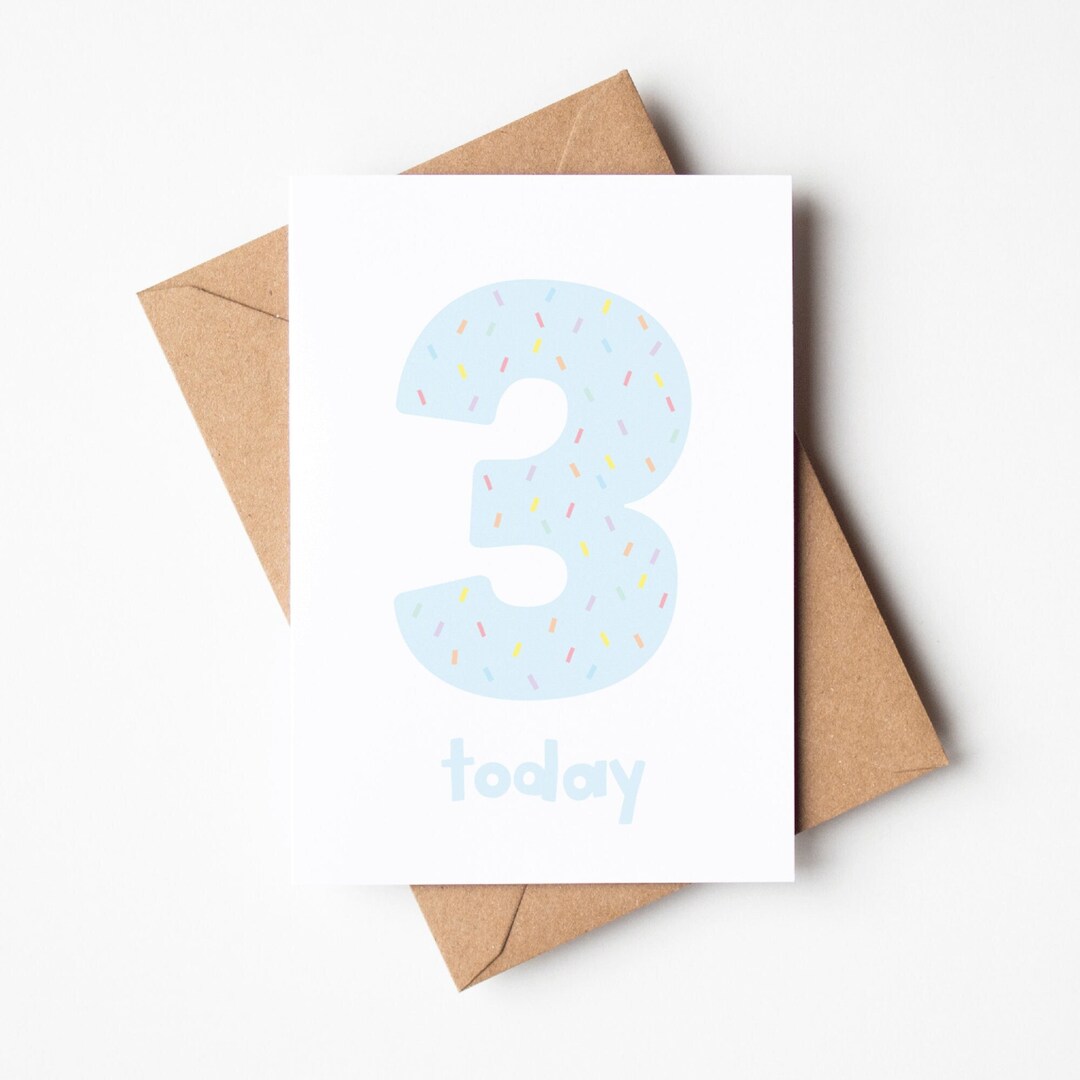 3rd Birthday Card 3 Today Birthday Card Boys 3rd Birthday - Etsy