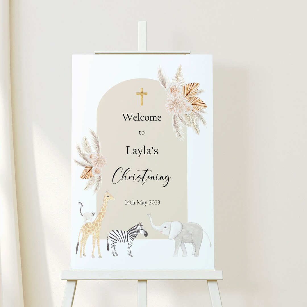 Christening Welcome Sign, Christening Sign, Printed or Digital Sign for ...